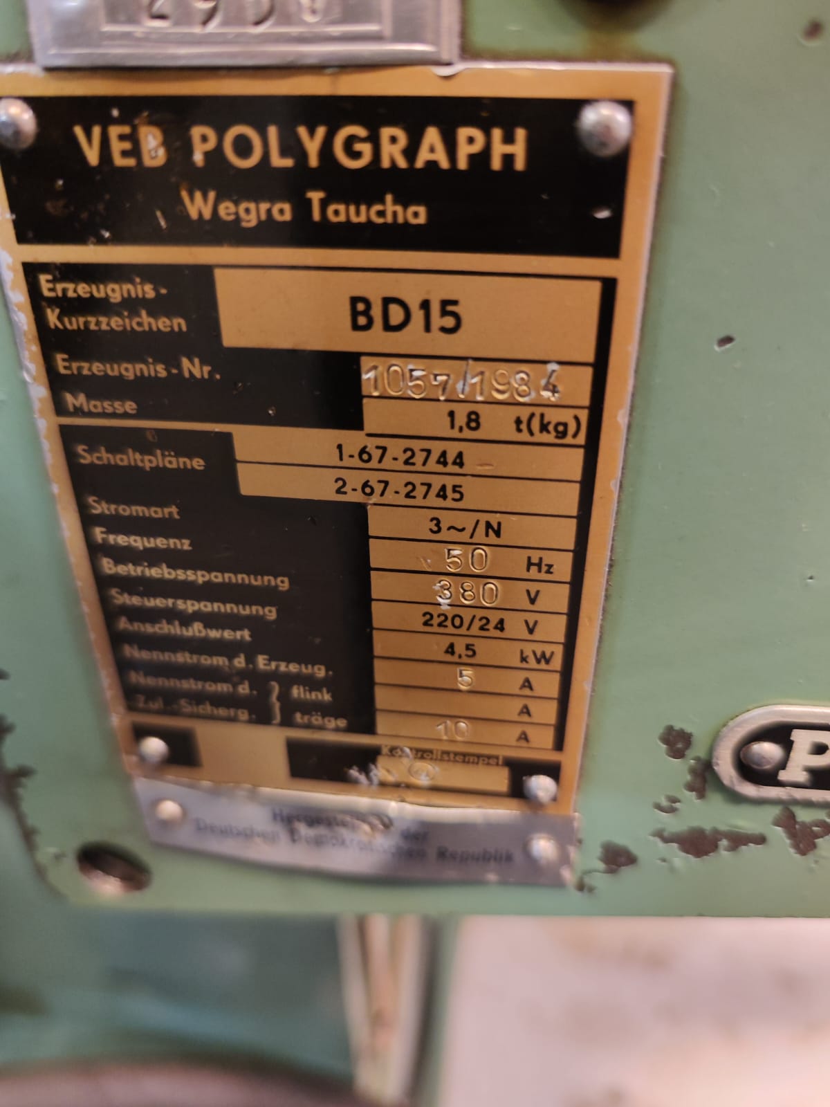 Polygraph Wegra BD 15 | AGM Anwar Graphische Maschinen GmbH