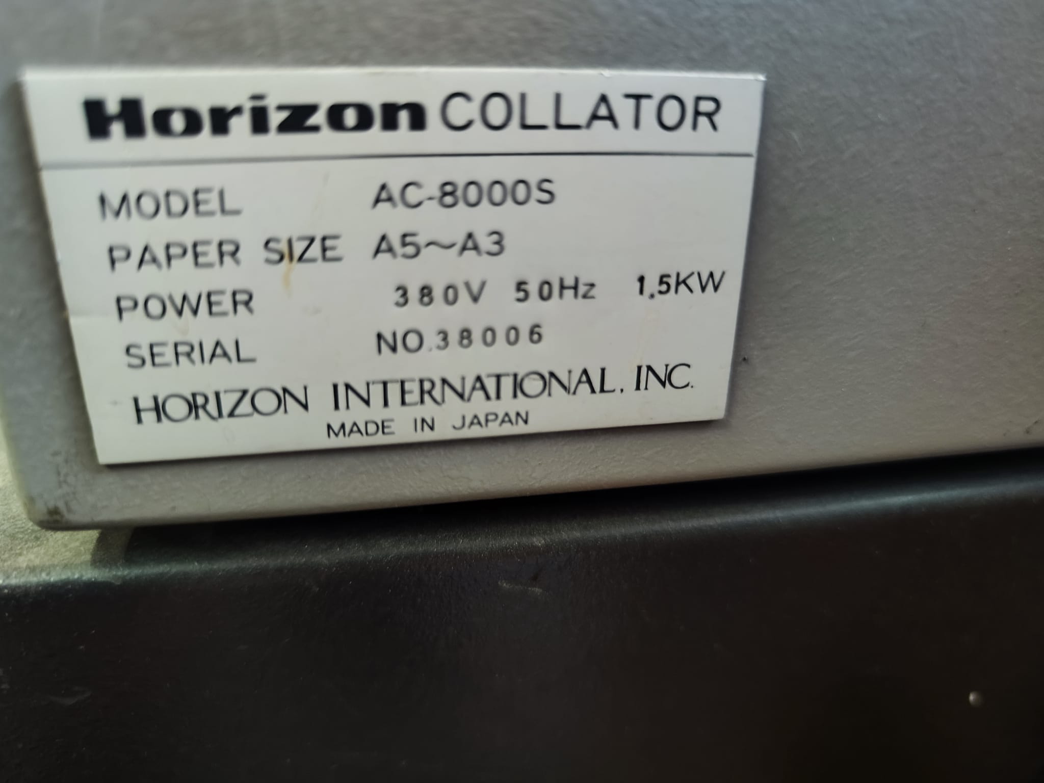 Horizon AC 8000S | AGM Anwar Graphische Maschinen GmbH