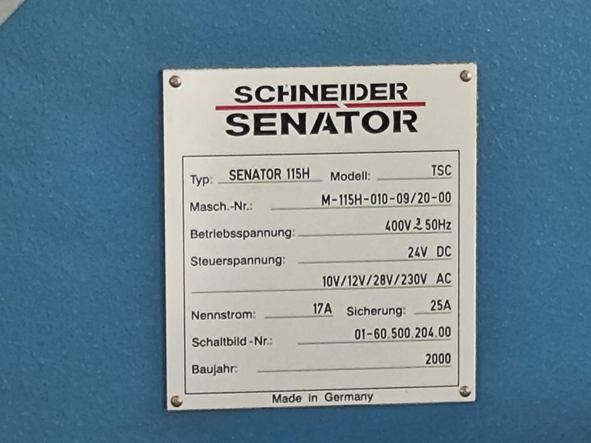 Schneider Senator 115H S-Line | AGM Anwar Graphische Maschinen GmbH